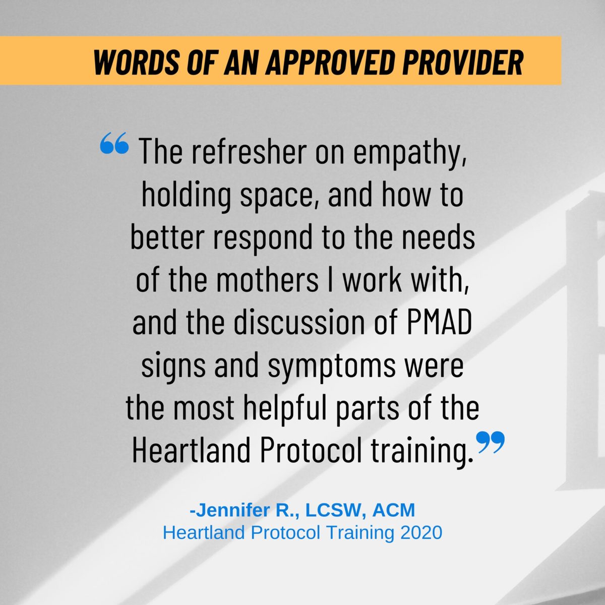 Heartland PMAD University for mental health or medical professionals